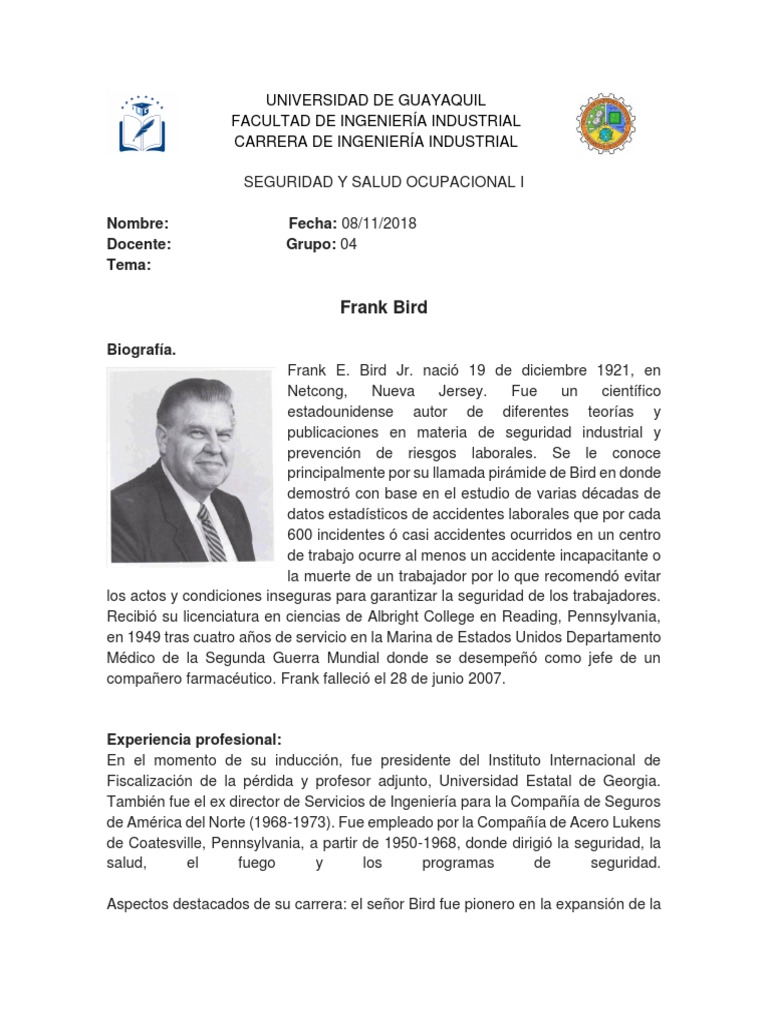 Biografia Frank Bird | PDF