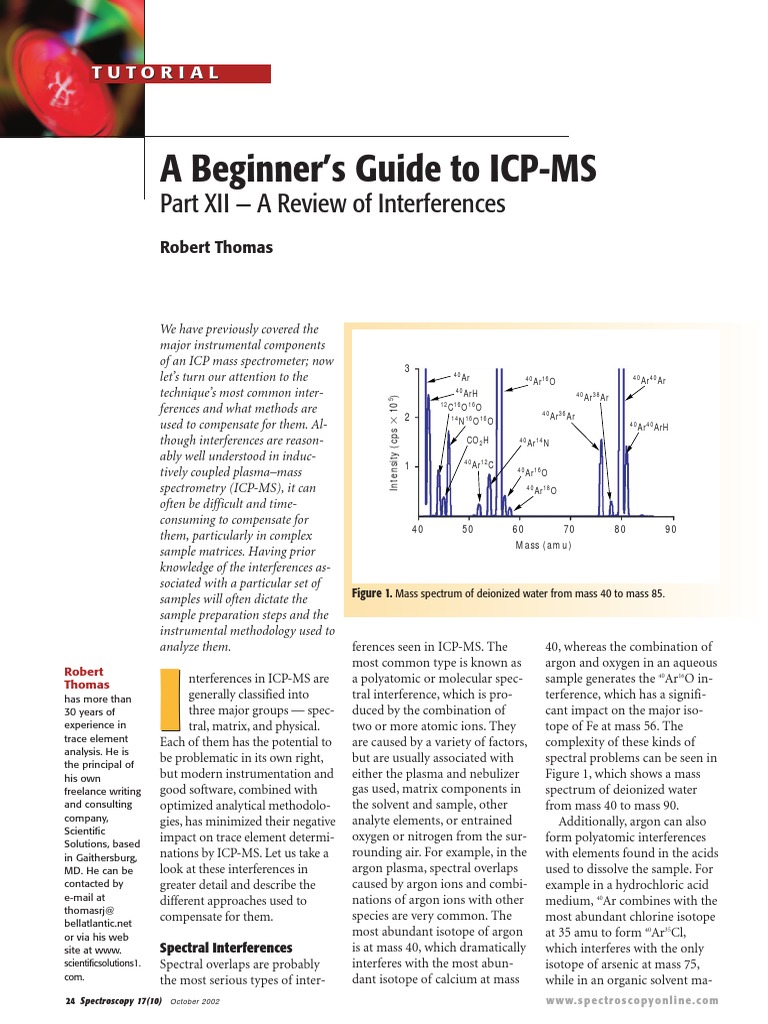 Tutorial 12 | PDF | Mass Spectrometry | Ion
