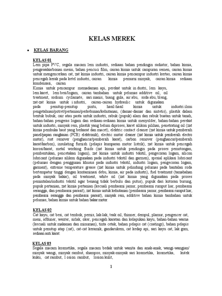 KELAS Merek PDF | PDF