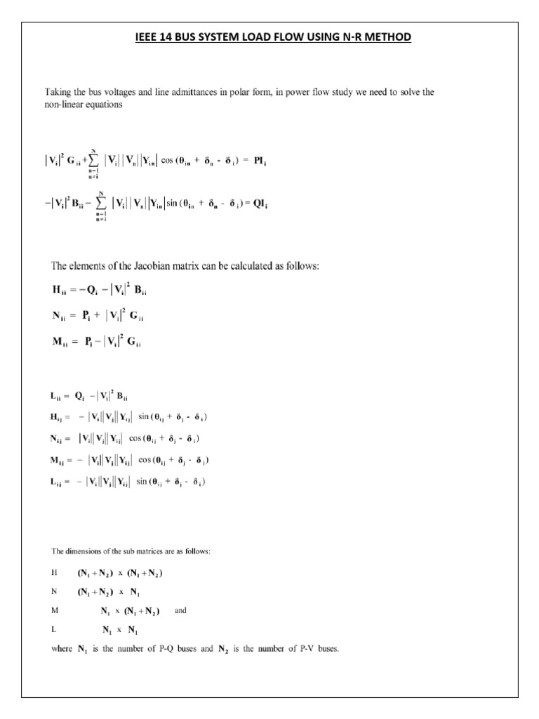 Ieee 14 Bus System Load Flow Using N | PDF | Electrical Impedance ...
