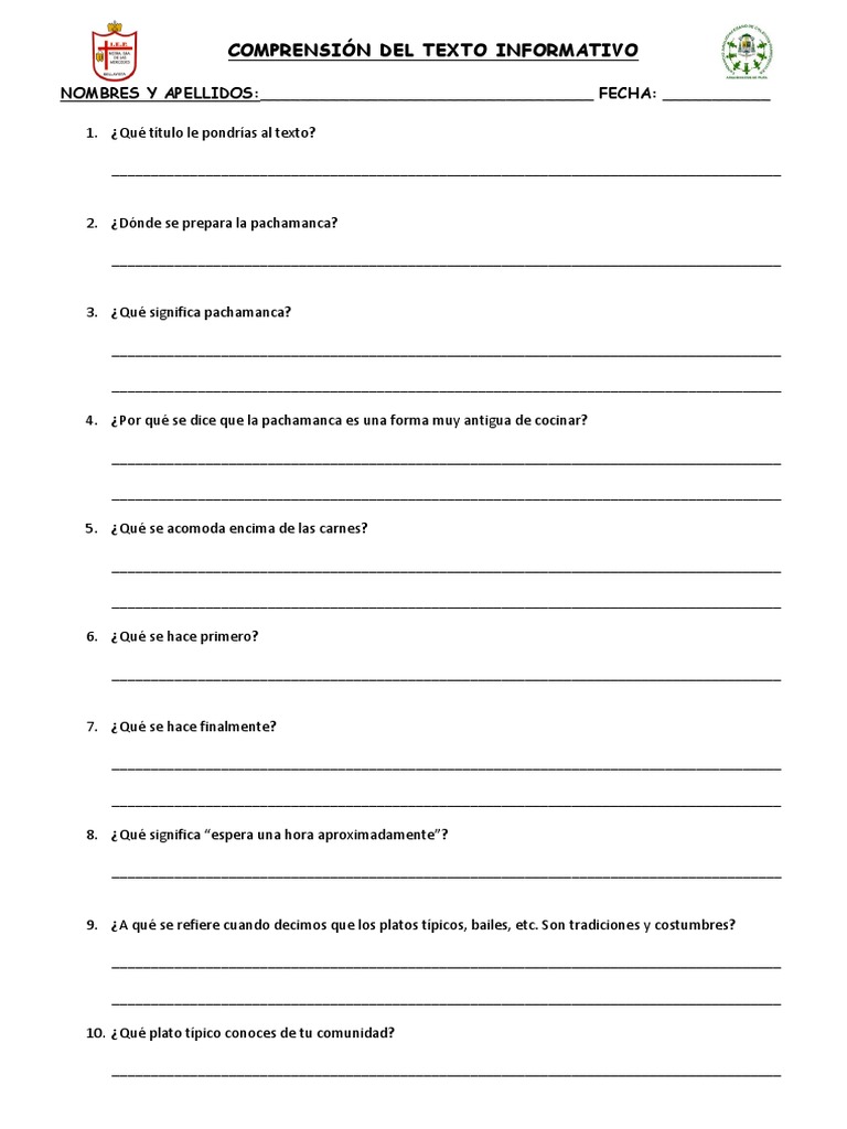 Comprensión Del Texto Informativo | PDF