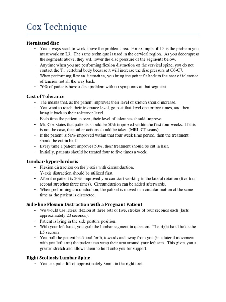 Cox Technique | PDF | Low Back Pain | Chiropractic