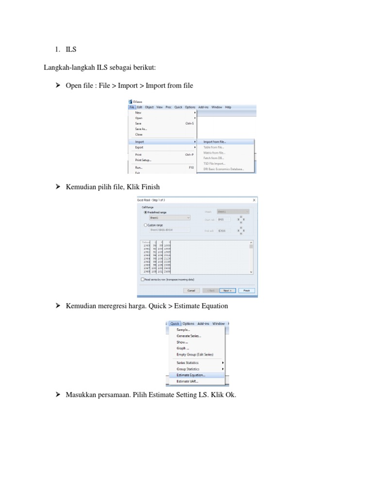 Langkah-Langkah Eviews | PDF | Sains & Matematika