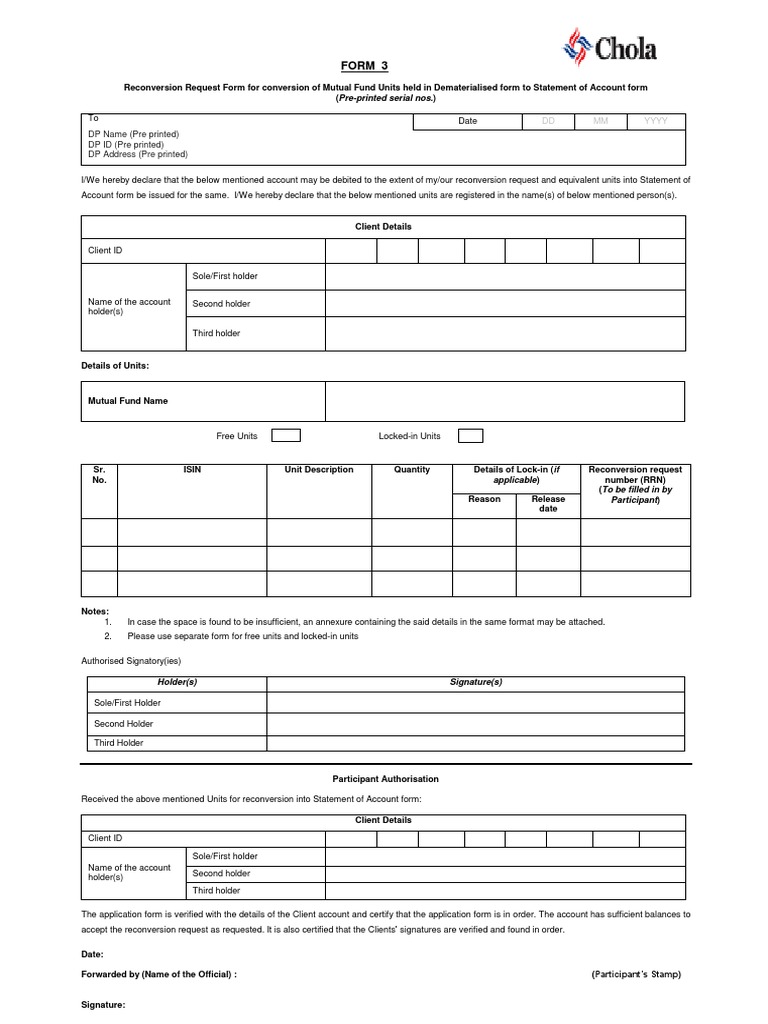 FORM 3 - Reconversion Request Form | PDF | Service Industries | Business