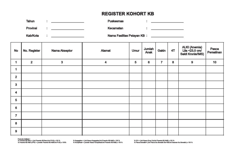 Isian Kohort KB B | PDF