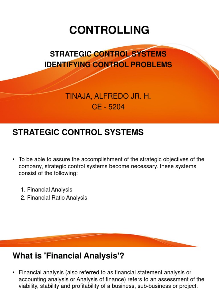 Controlling: Strategic Control Systems Identifying Control Problems ...
