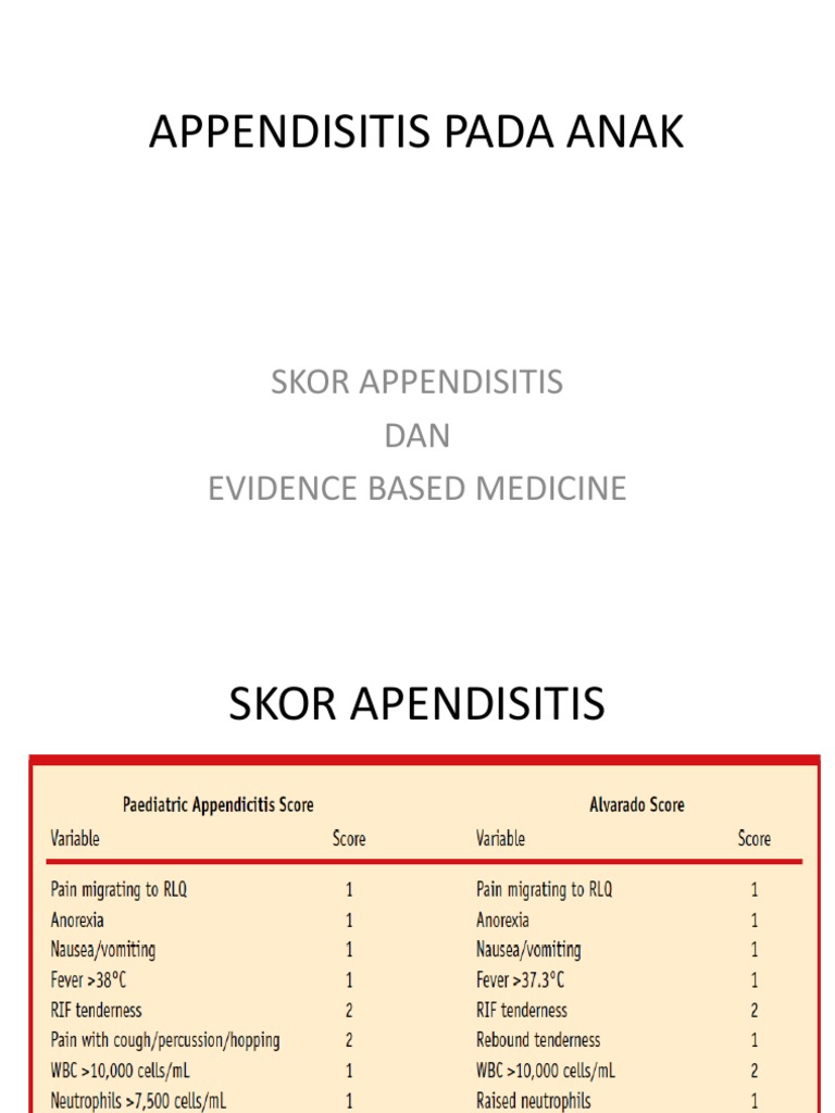 Skor Alvarado Diagnosis Apendisitis | PDF