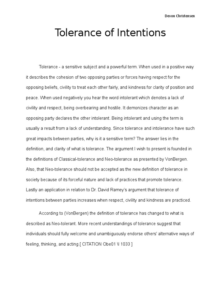 Understanding Tolerance vs. Intolerance | PDF | Toleration | Criticism