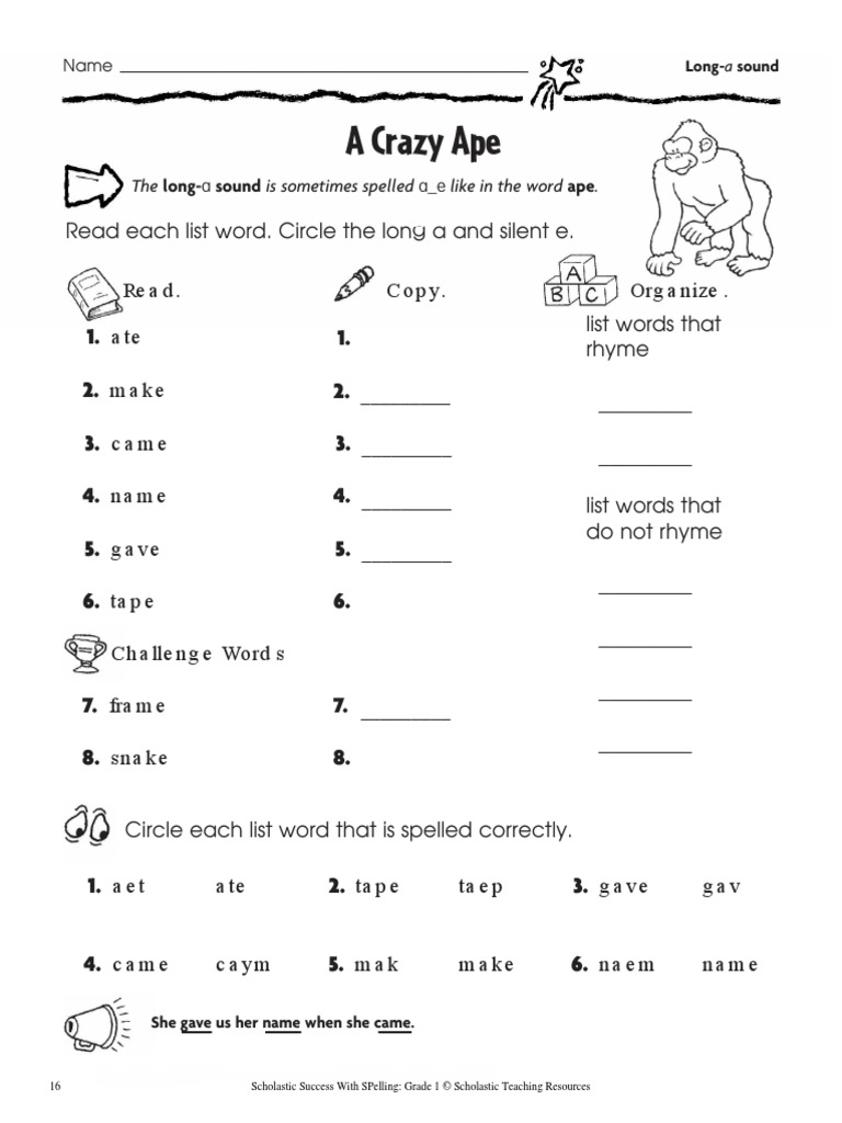 Success With Spelling Grade 1 | PDF