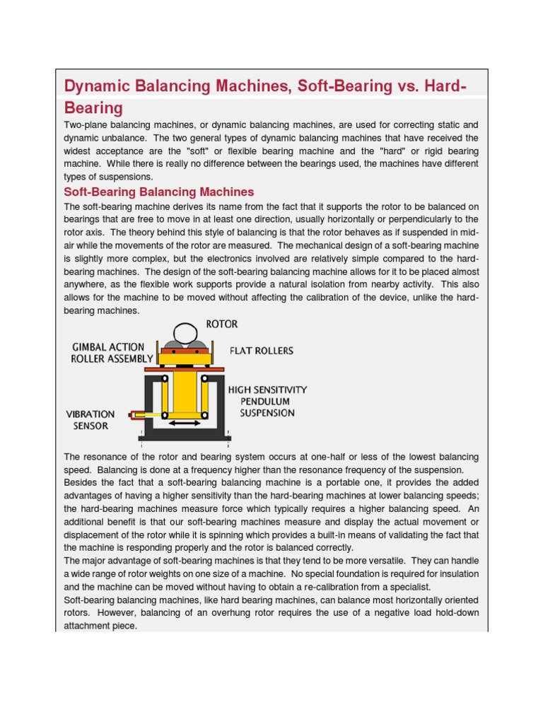 Dynamic Balancing Machines, Soft-Bearing vs. Hard-Bearing | PDF | Mechanical Engineering ...
