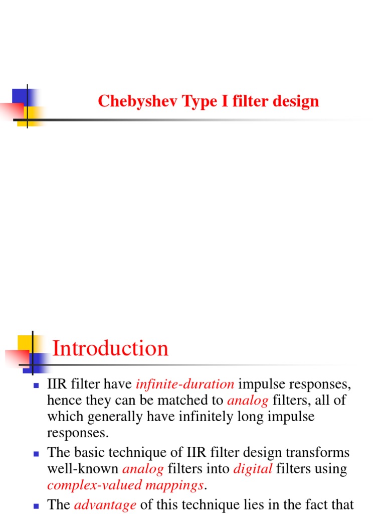 Chebyshev Type I Filter Design | PDF | Signal Processing | Telecommunications Engineering