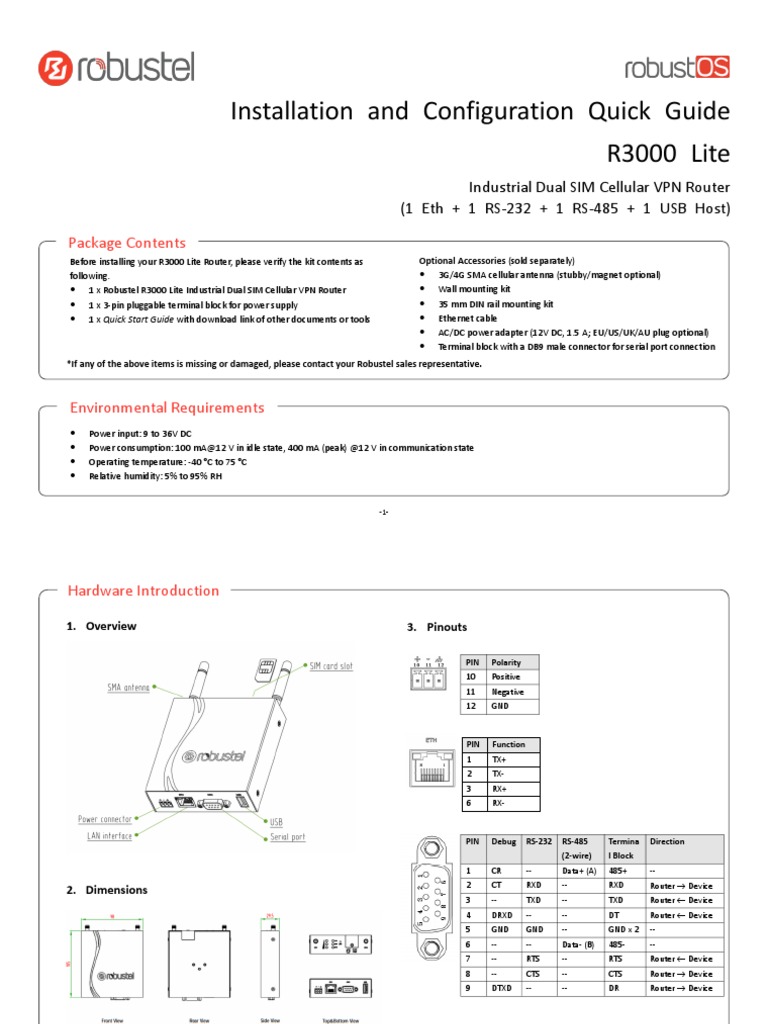 R3000 Lite Router Installation Guide | PDF | Ip Address | Usb