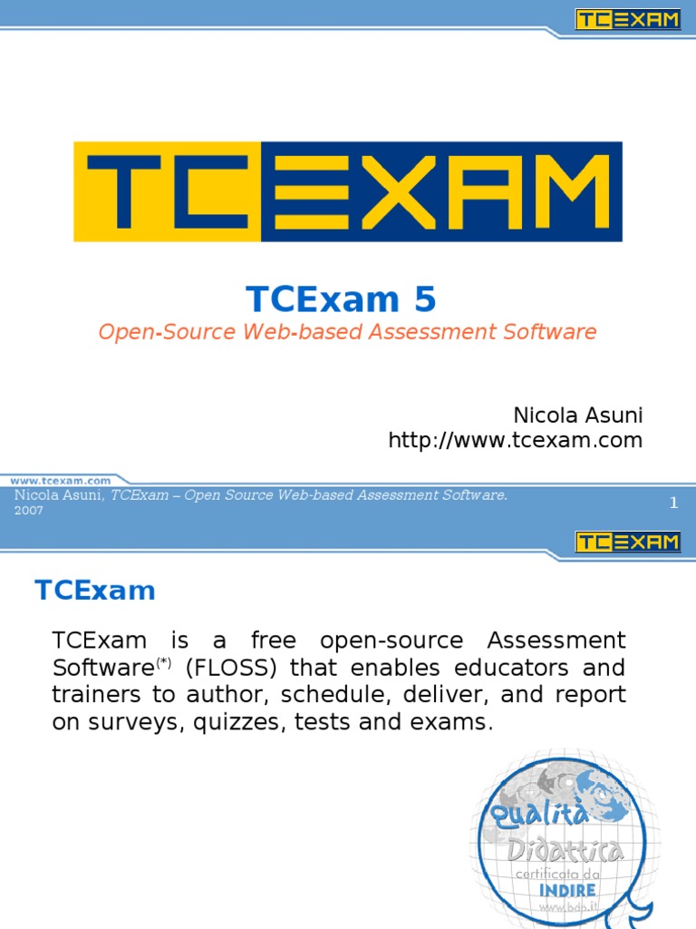 Tcexam 5: Open-Source Web-Based Assessment Software | PDF | World Wide ...