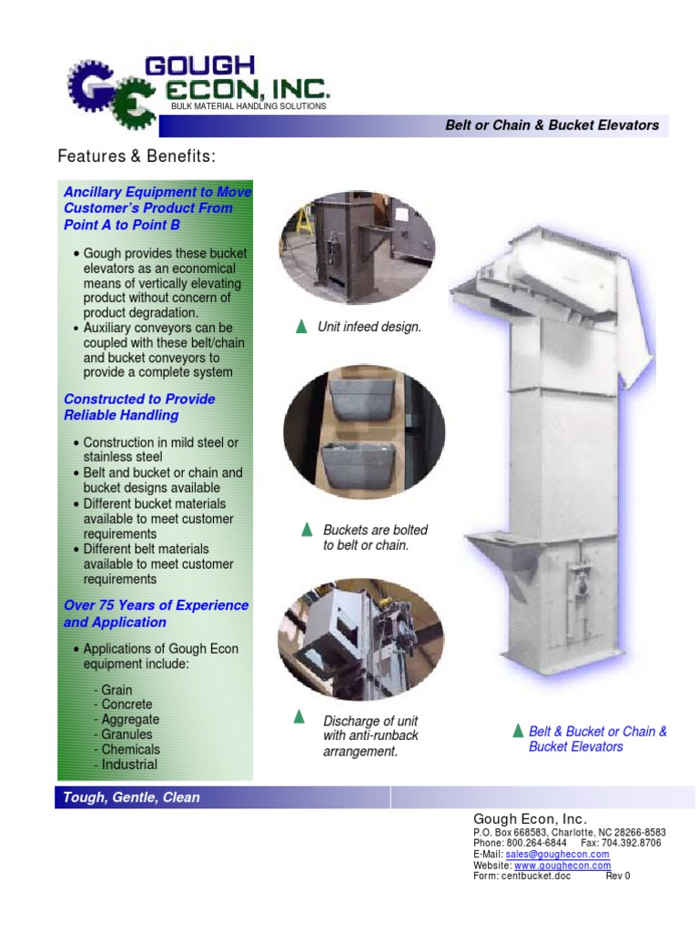 Belt Chain Bucket Elevators | PDF | Elevator | Building Engineering
