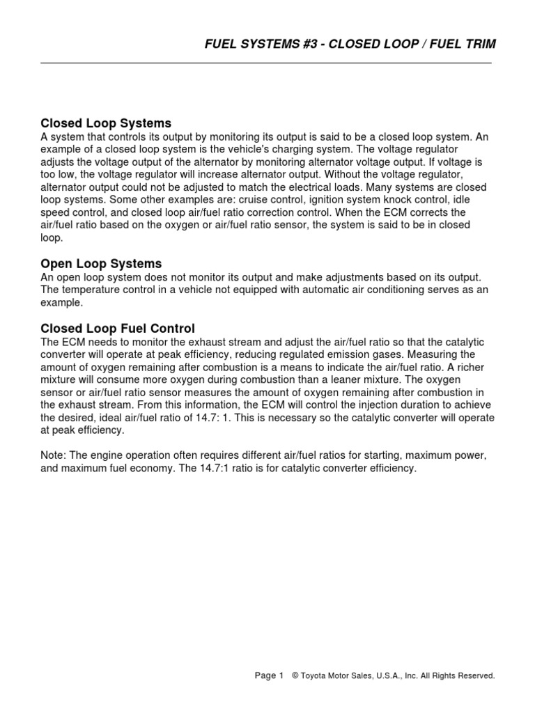 Fuel Systems #3 - Closed Loop / Fuel Trim | Download Free PDF | Vehicle ...