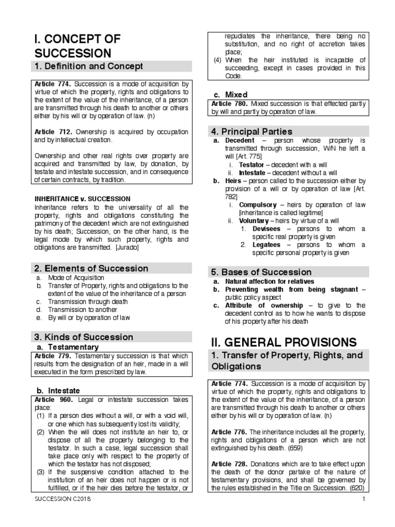 Succession Reviewer | PDF | Will And Testament | Inheritance