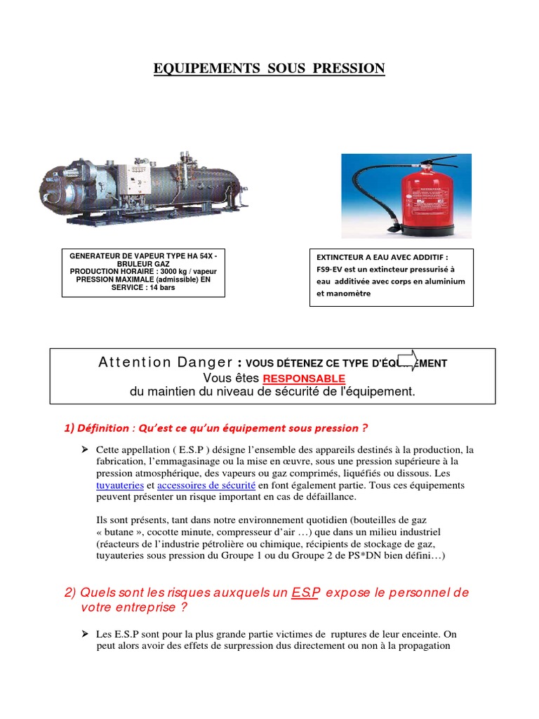 Equipements Sous Pression PDF | PDF