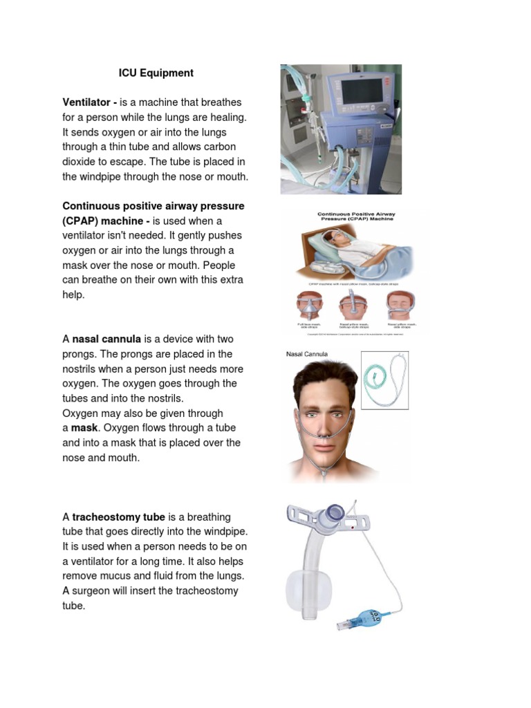 ICU Equipment Ventilator - Is A Machine That Breathes | PDF ...