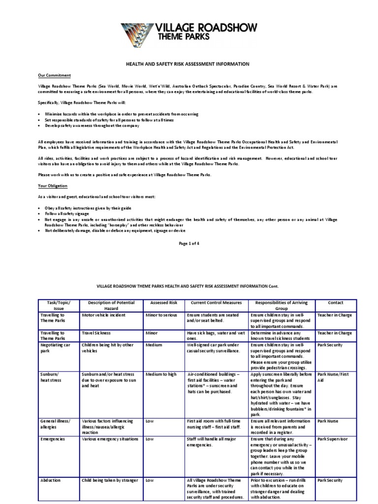 Safety First: A Comprehensive Risk Assessment for Educational Groups ...