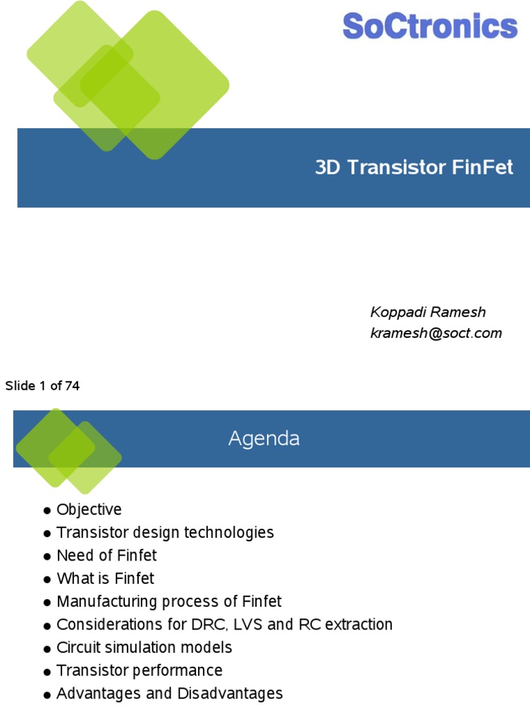 Presentation On FinFet | PDF | Field Effect Transistor | Semiconductor ...