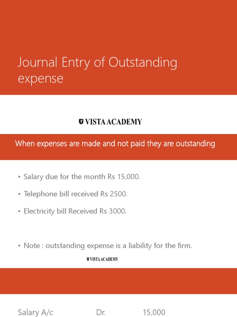 Journal Entry of Outstanding Expense | PDF