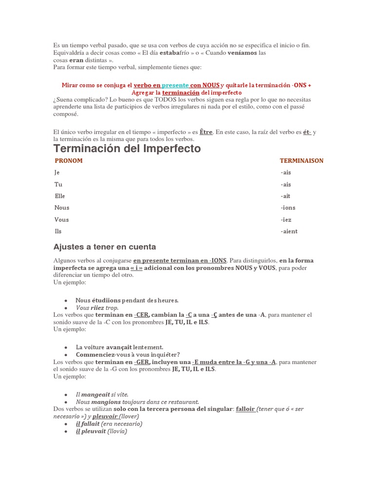 ¿Qué Es El Imperfecto En Francés – QGWR