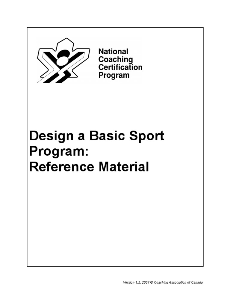 Design A Basic Sport Program: Reference Material | PDF | Balance ...