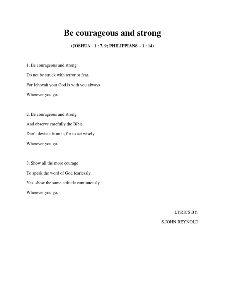 Be Courageous and Strong | PDF