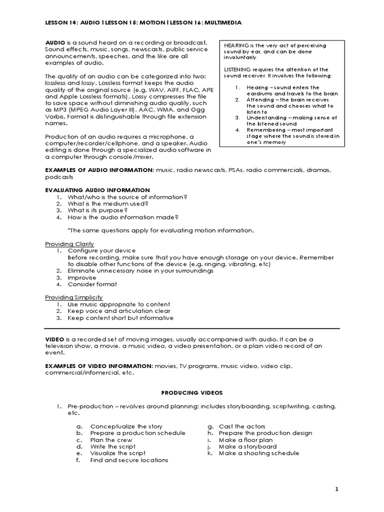 Lossless and Lossy. Lossless Format Keeps The Audio | PDF | Multimedia | Data Compression