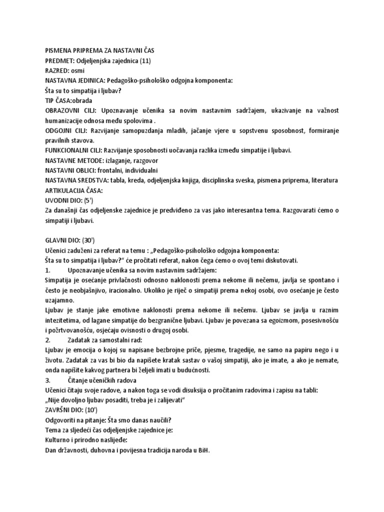 Šta Su To Simpatija I Ljubav | PDF