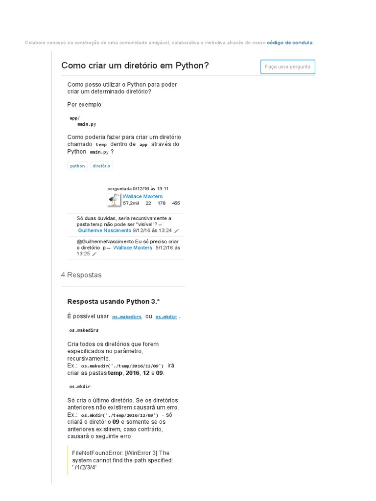 Crie diretórios em Python | PDF | Python (linguagem de programação ...