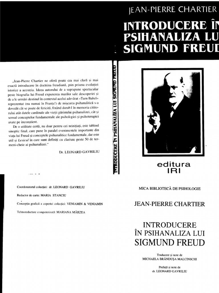 Chartier, Jean-Pierre - Introducere in Psihanaliza Lui Sigmund Freud | PDF