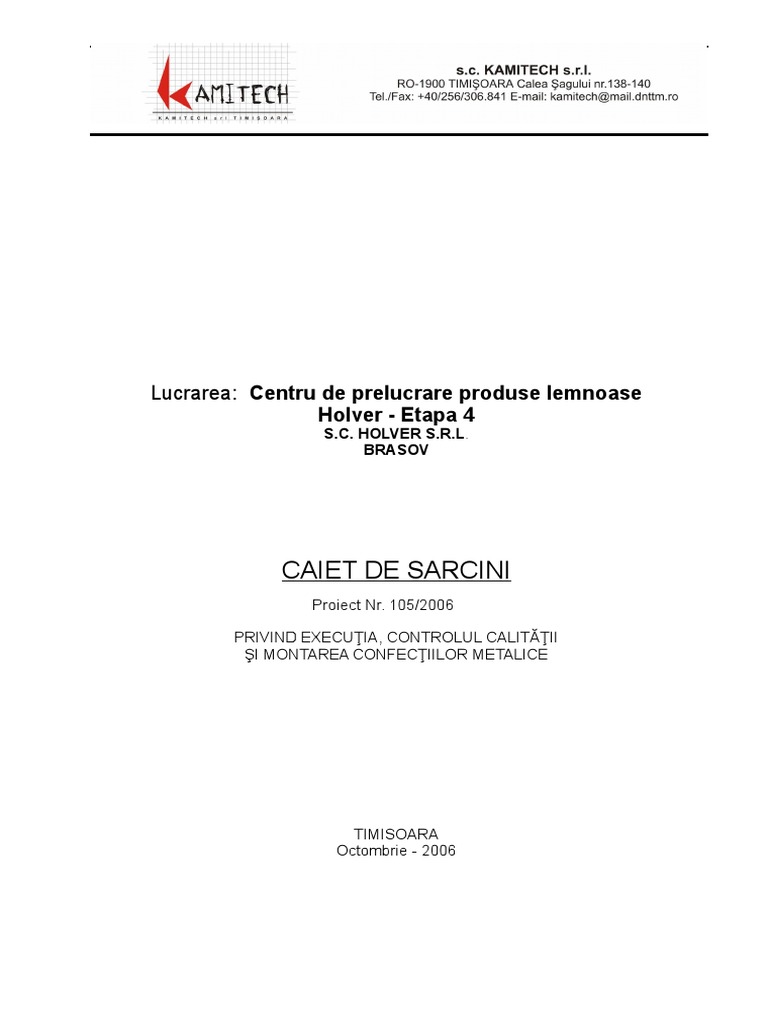 Caiet de Sarcini | PDF