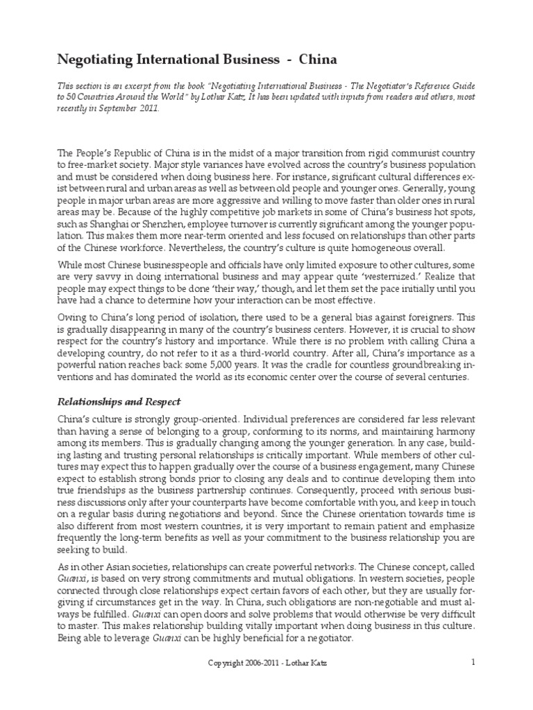 How To Negociate With China | PDF | Negotiation | Bargaining