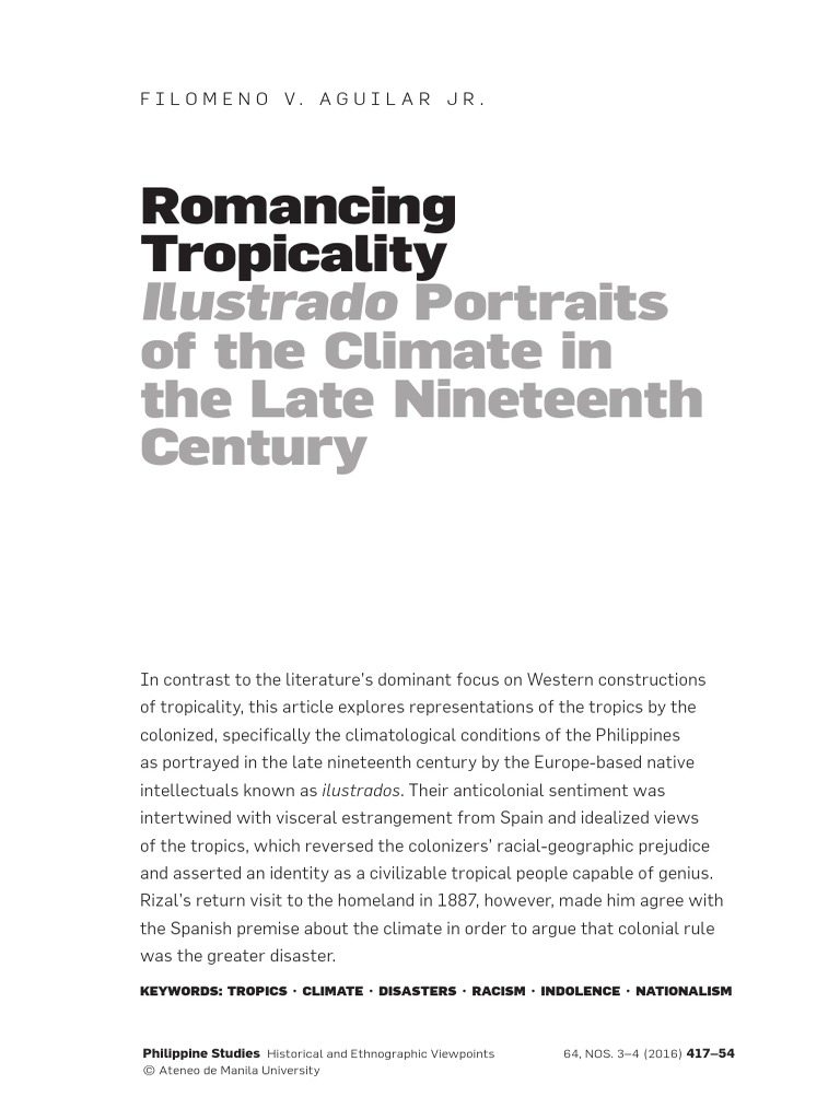 Romancing Tropicality Ilustrado Portrait | PDF | Imperialism | Disaster ...