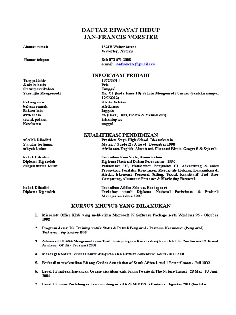 Zoo Keeper Sample Resume - En.id | PDF