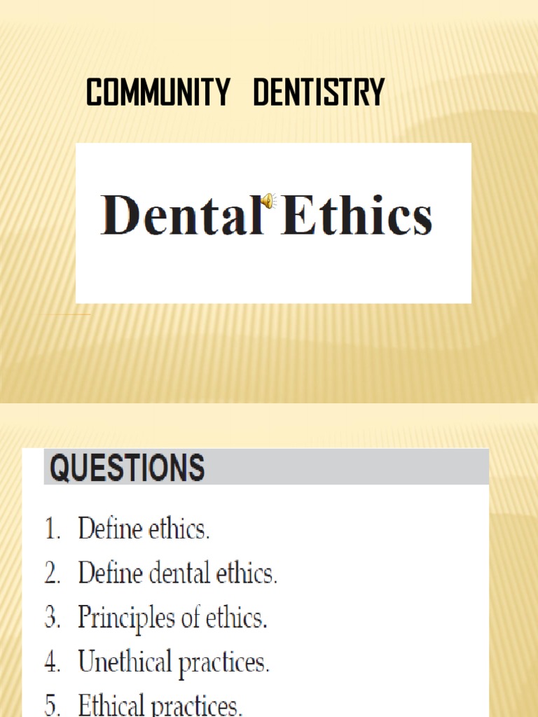 Dental Ethics | PDF