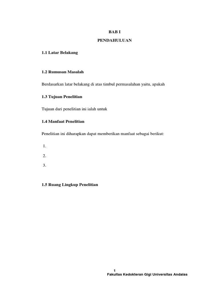 Pendahuluan Proposal | PDF