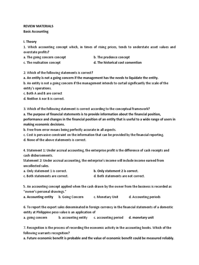 Basic Accounting Review Guide | PDF | Debits And Credits | Service ...
