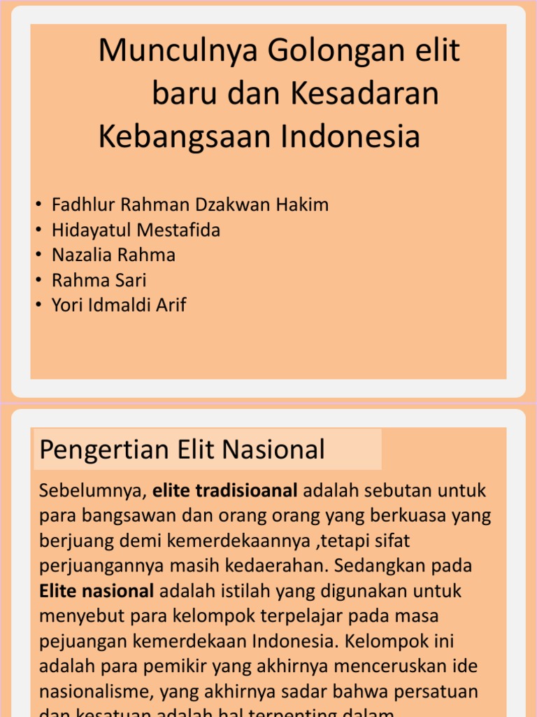 Munculnya Golongan Elit Baru | PDF