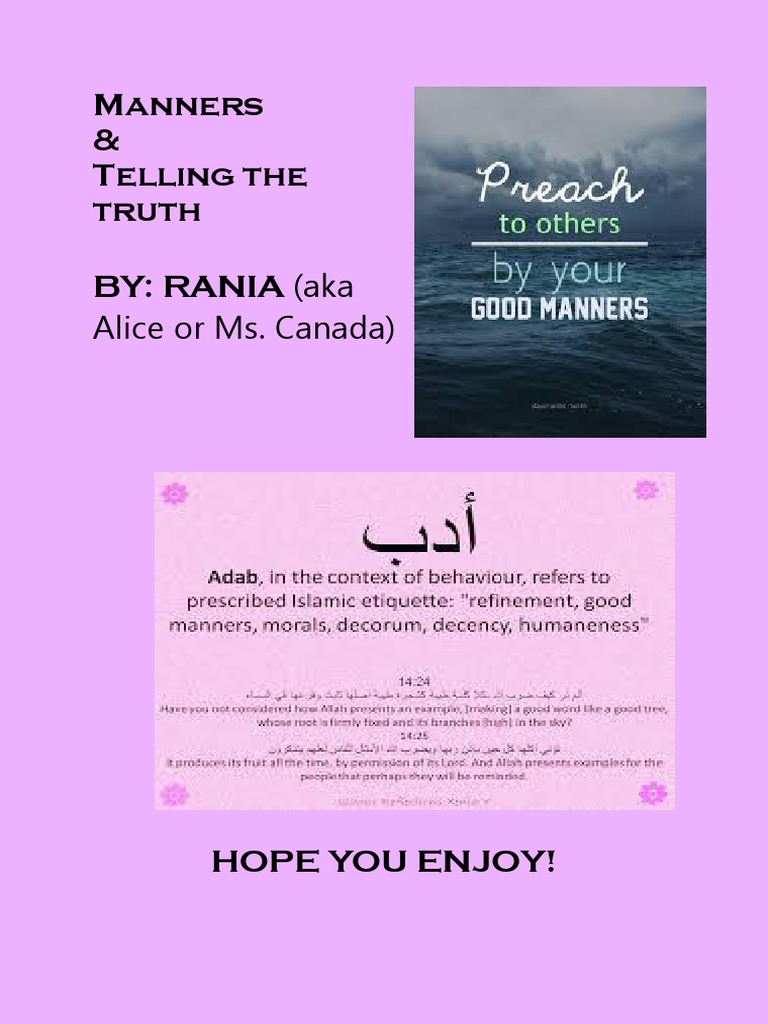 Manners in Islam | PDF | Prophets And Messengers In Islam | God In Islam