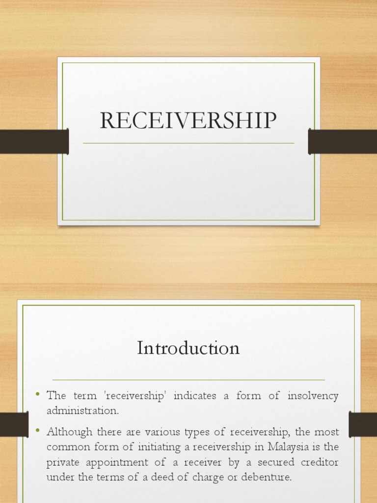 Receivership | PDF | Receivership | Bankruptcy