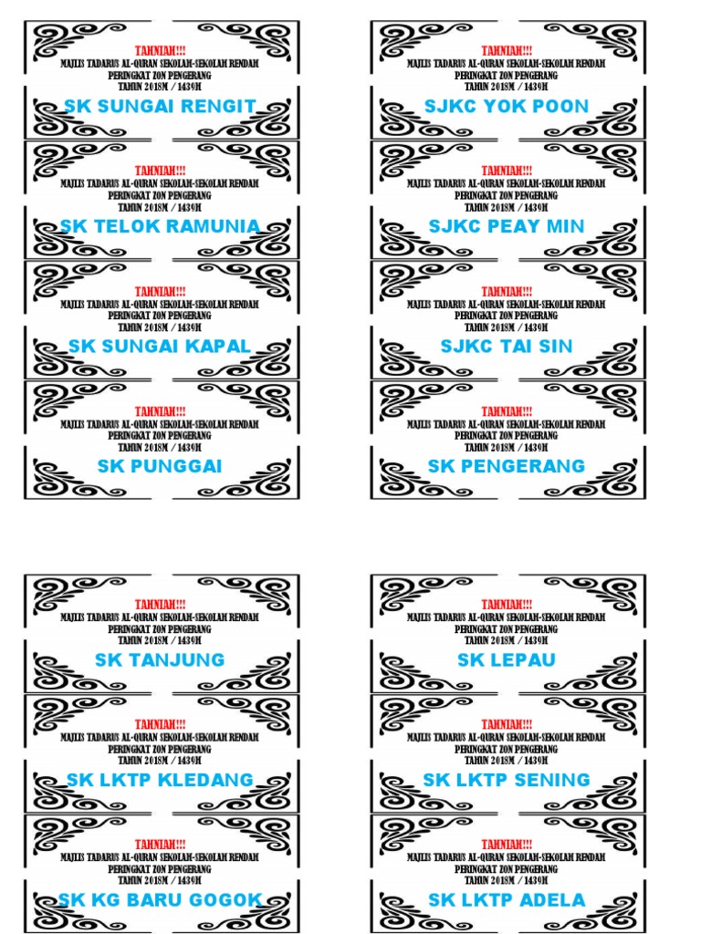 Label Sampul Sijil | PDF