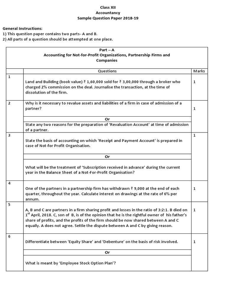 12 Accounts CBSE Sample Papers 2019 | PDF | Balance Sheet | Expense