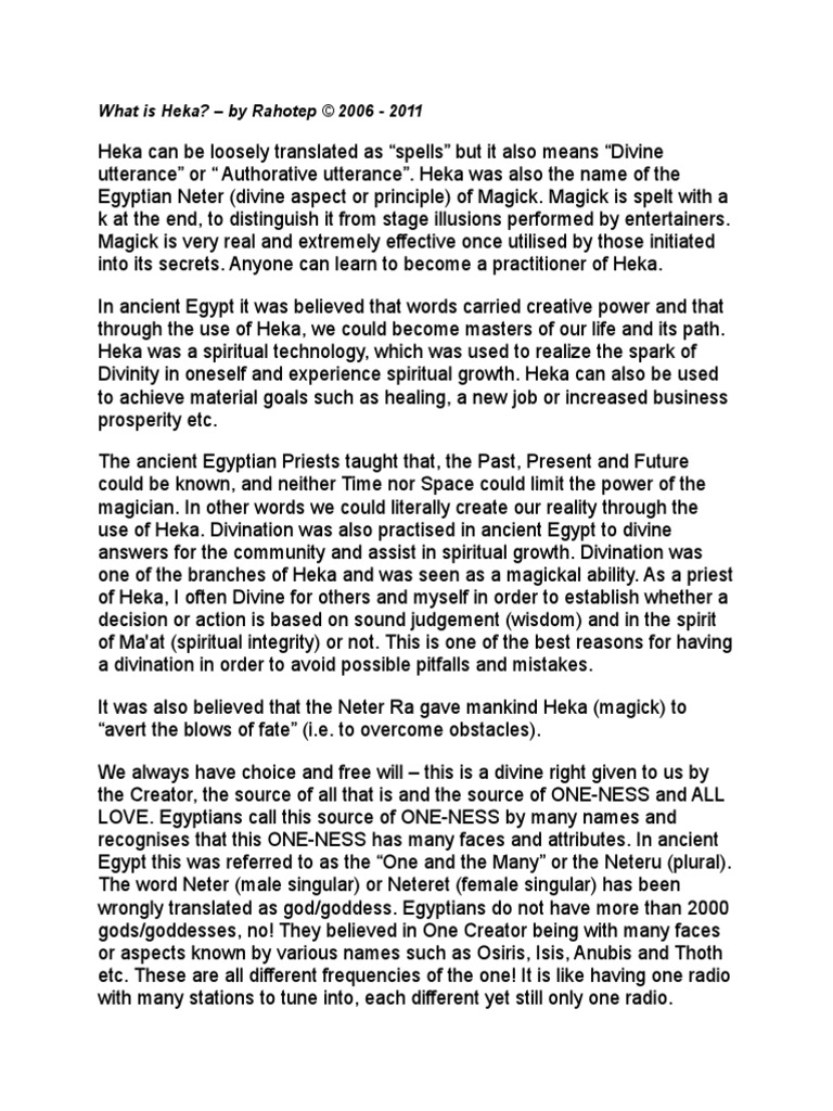 What Is Heka | PDF | Religious Behaviour And Experience | Mythology