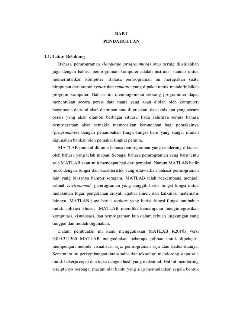 Laporan MATLAB Kelompok 4 | PDF