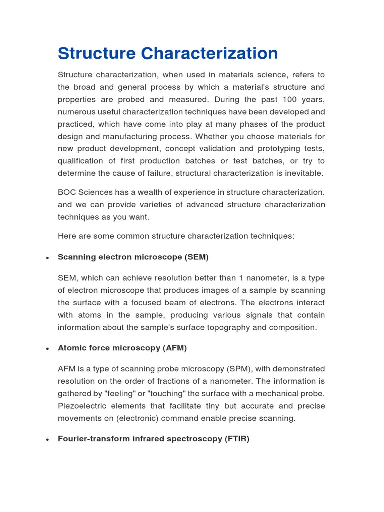 Structure Characterization | PDF | X Ray Crystallography | Microscopy