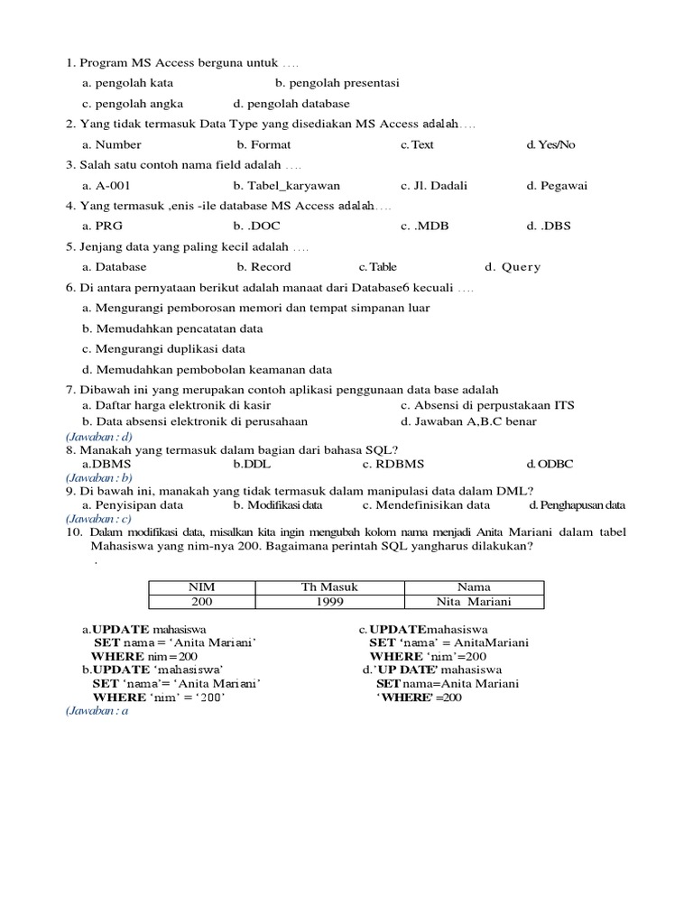 Soal Basis Data | PDF