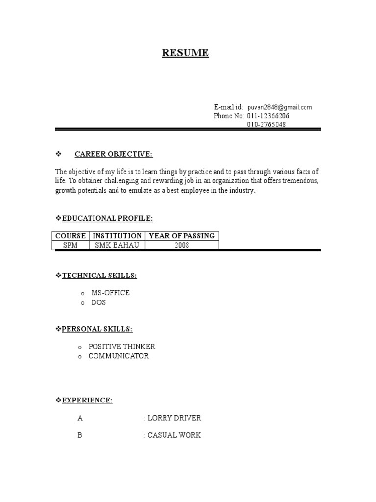 Normal Resume | PDF