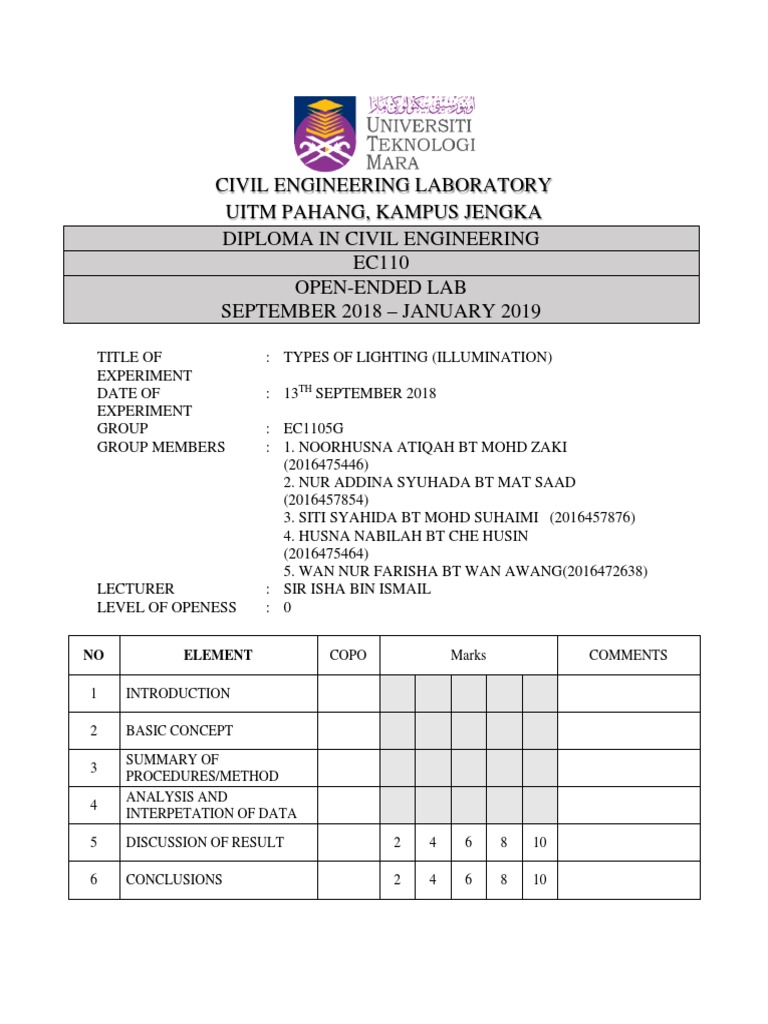 Lab Report Lighting | PDF | Incandescent Light Bulb | Fluorescent Lamp